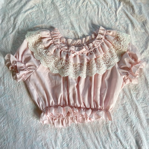 Lolita | Tops | Dear Celine Chiffon Lolita Baby Doll Ruffled Top | Poshmark